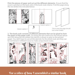 Forest Creatures Paper Book Nook Kit, Paper Crafting Idea for Bookshelf ...