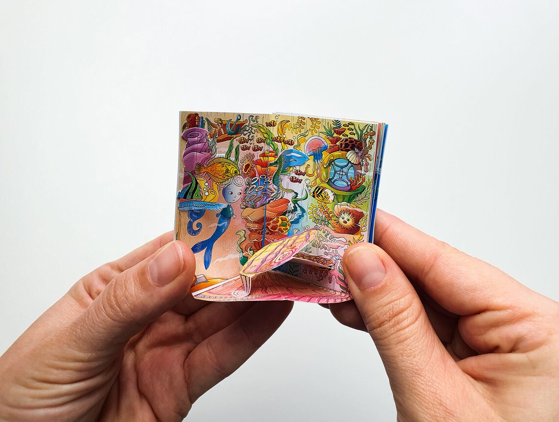 Miniature Ocean Paper House Kit, Printable Template, Mermaids and ...