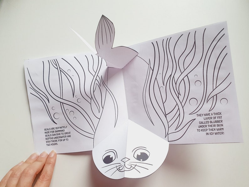 Winter Animals Diy Pop-up Book Printable Template, Fun Papercraft ...