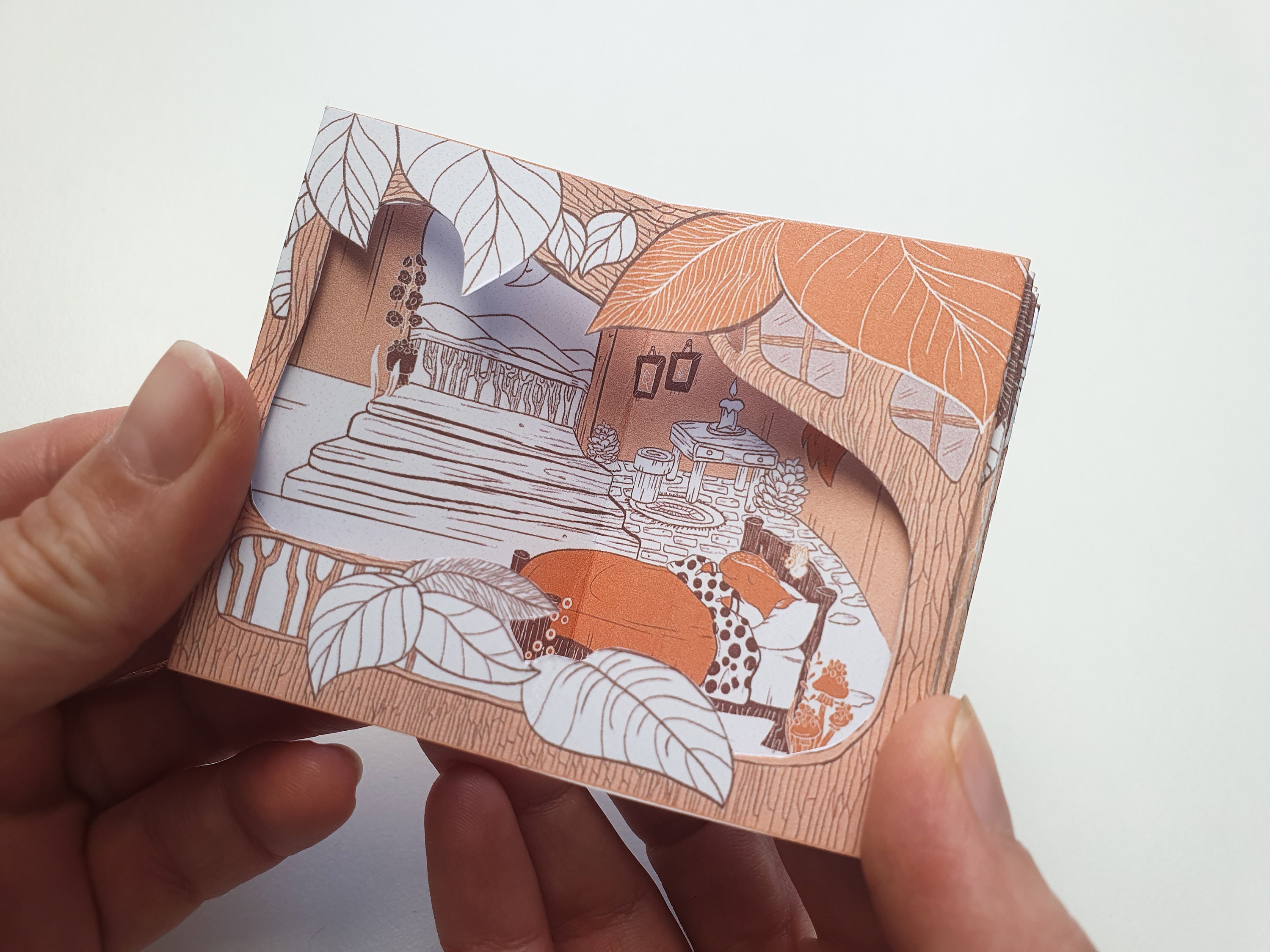 Squirrel Miniature House, Tiny Carousel Book Creation Kit, Paper Craft Activity, Printable ...