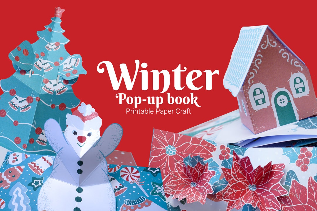 Christmas DIY Pop-up Book Kit, Winter Paper Craft (digital Download) - Etsy