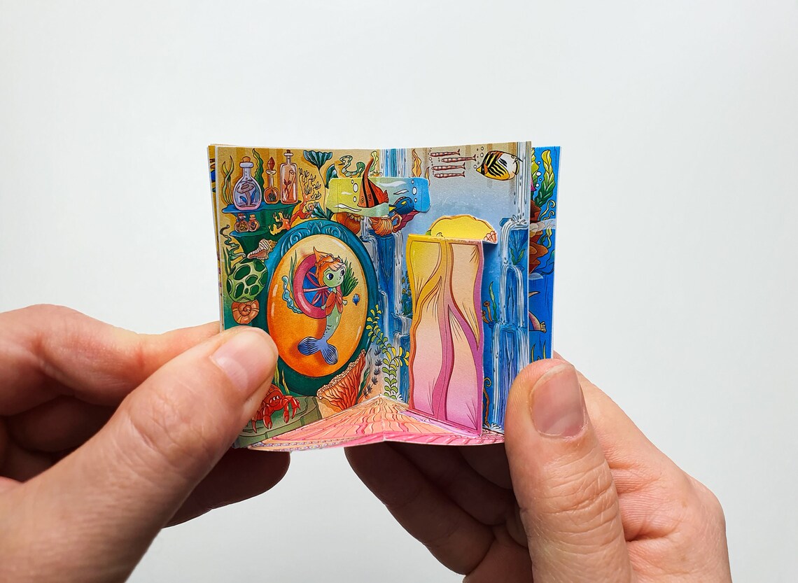 Miniature Ocean Paper House Kit, Printable Template, Mermaids and ...