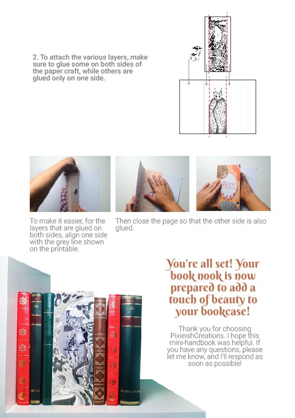 Forest Creatures Paper Book Nook Kit, Paper Crafting Idea for Bookshelf ...