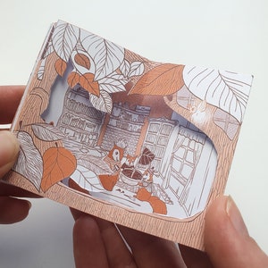 Squirrel Miniature House, Tiny Carousel Book Creation Kit, Paper Craft ...
