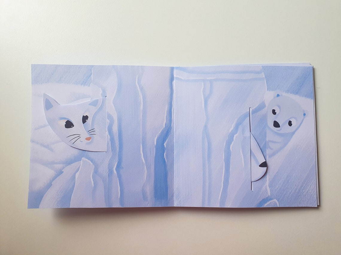 Winter Animals 3d Diy Pop-up Book for Kids, Learn Cold Climate Animals ...