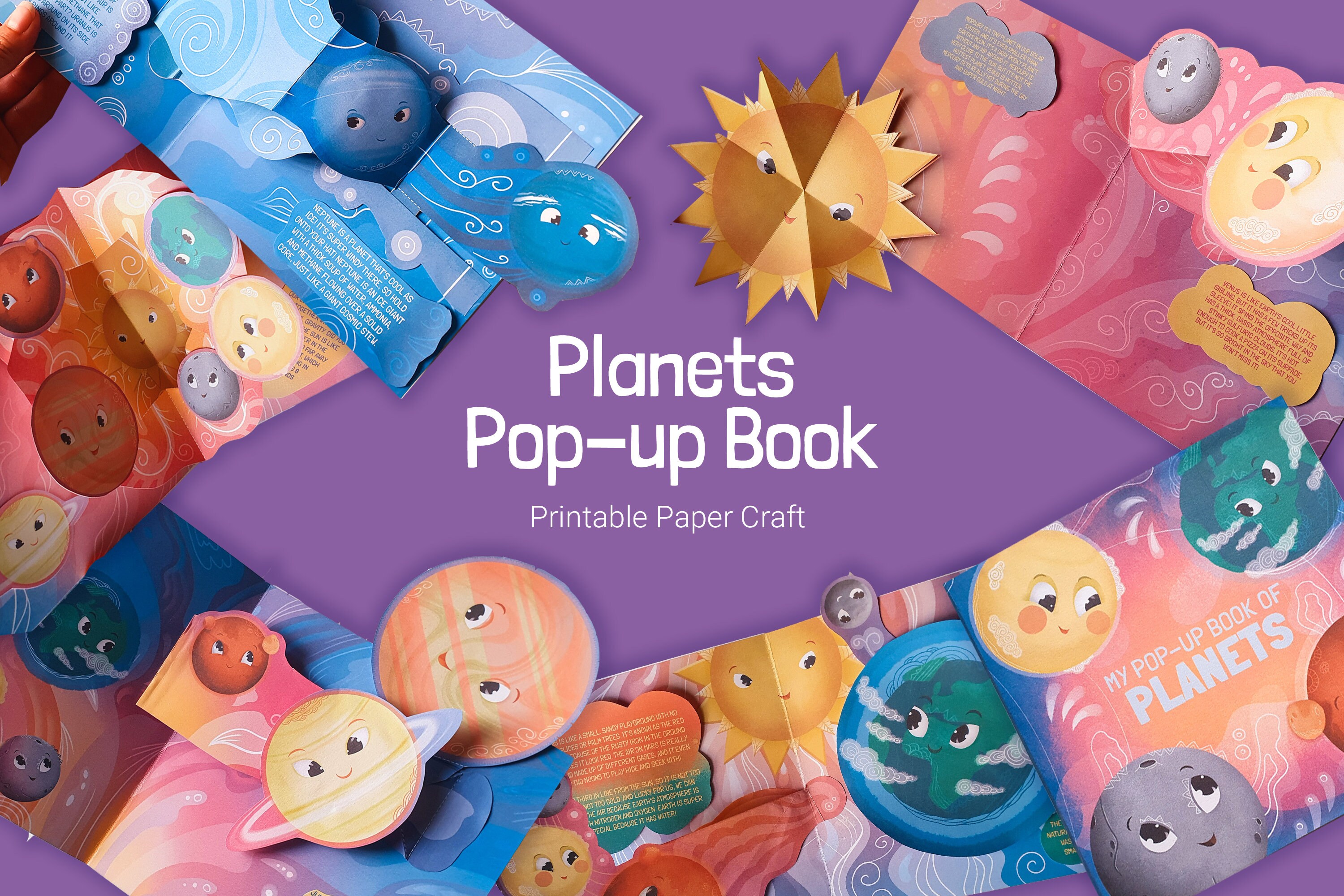 Planets Pop-up Book Diy Printable Template for Kids - Etsy