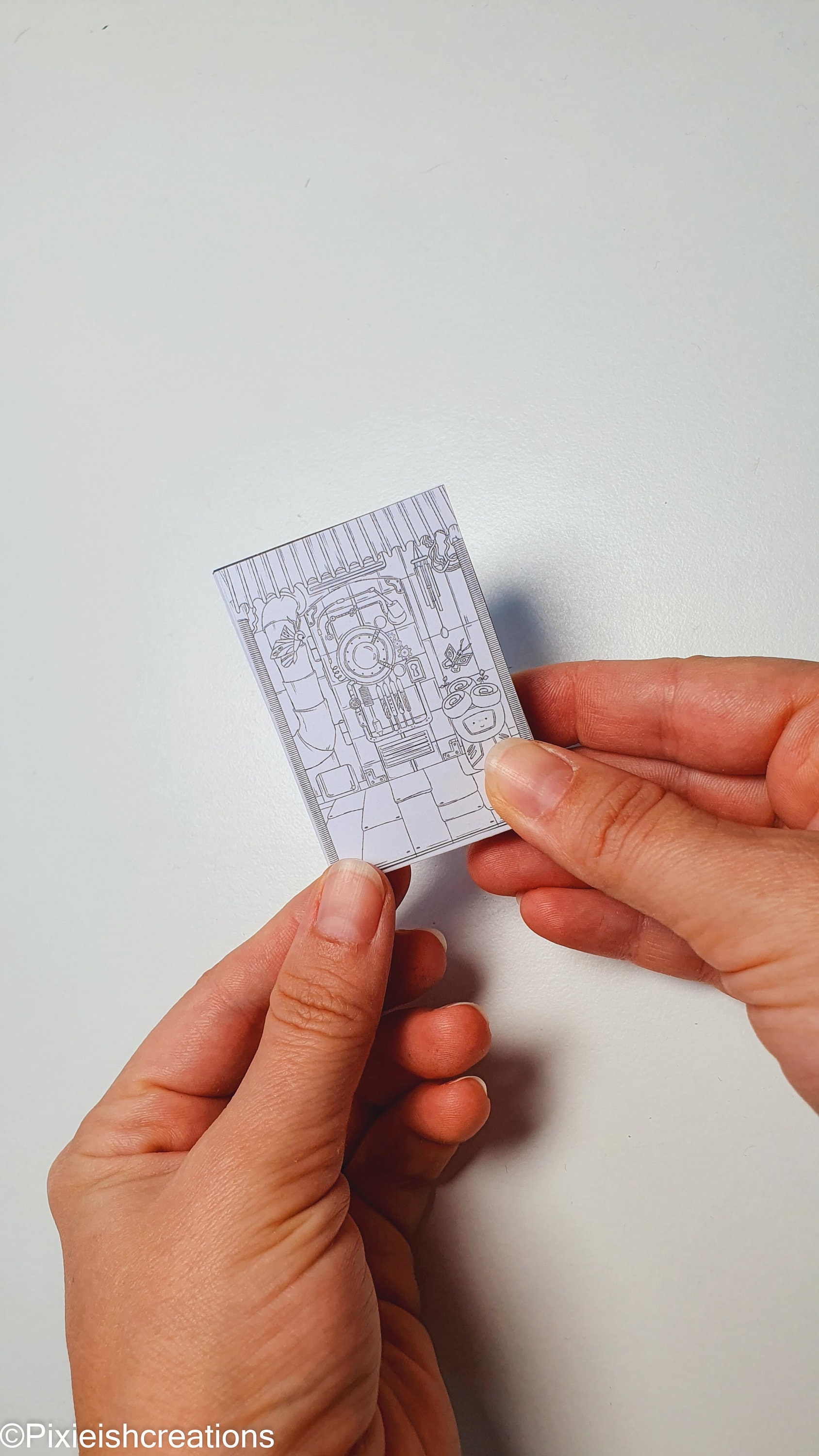 Miniature Robots Paper House, Coloring Mini-book, Miniature Book Paper ...