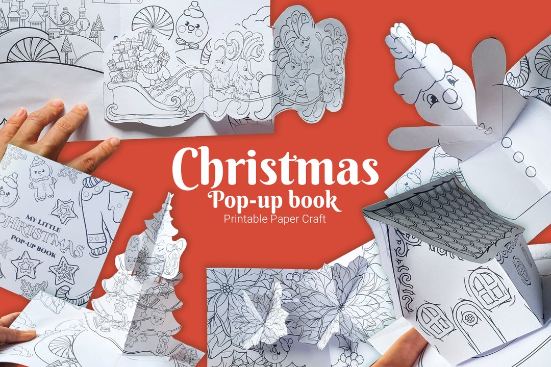 Christmas Coloring Pop-up Book Kit: DIY Paper Craft (digital Download ...