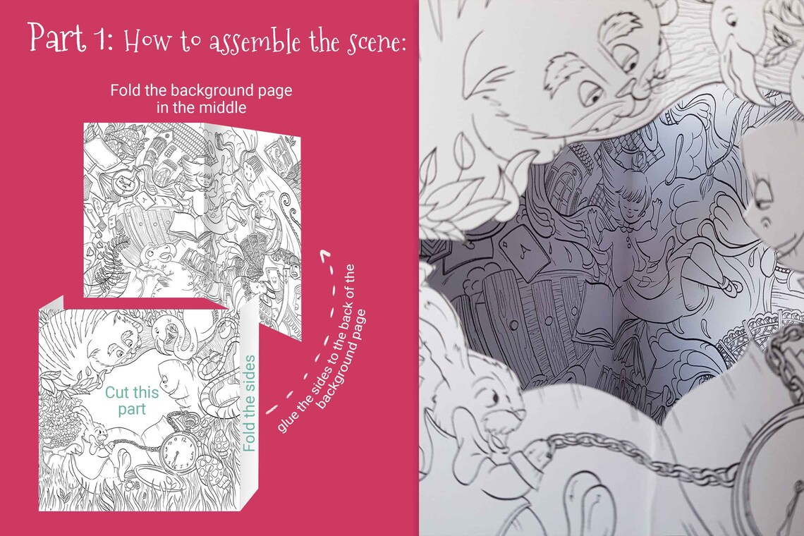 Alice in Wonderland Diy Pop up Book Project for Children and - Etsy Canada
