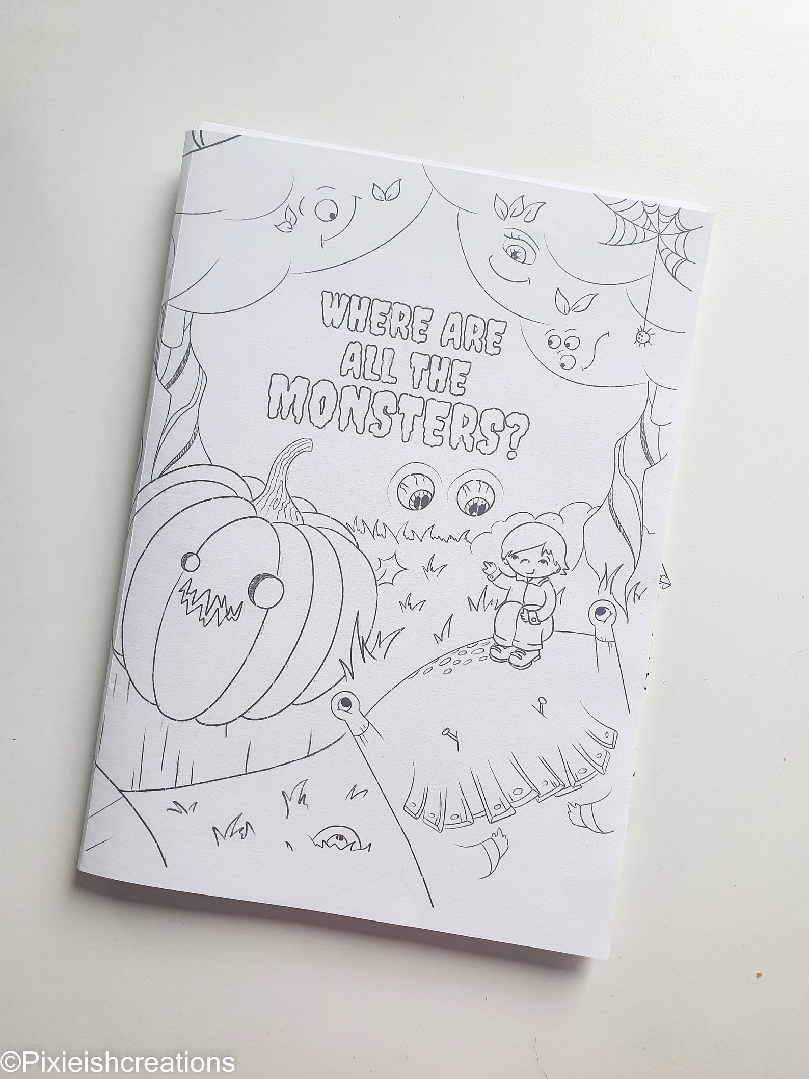 Diy Coloring Pop-up Book With Cute Monsters Halloween Kids - Etsy UK