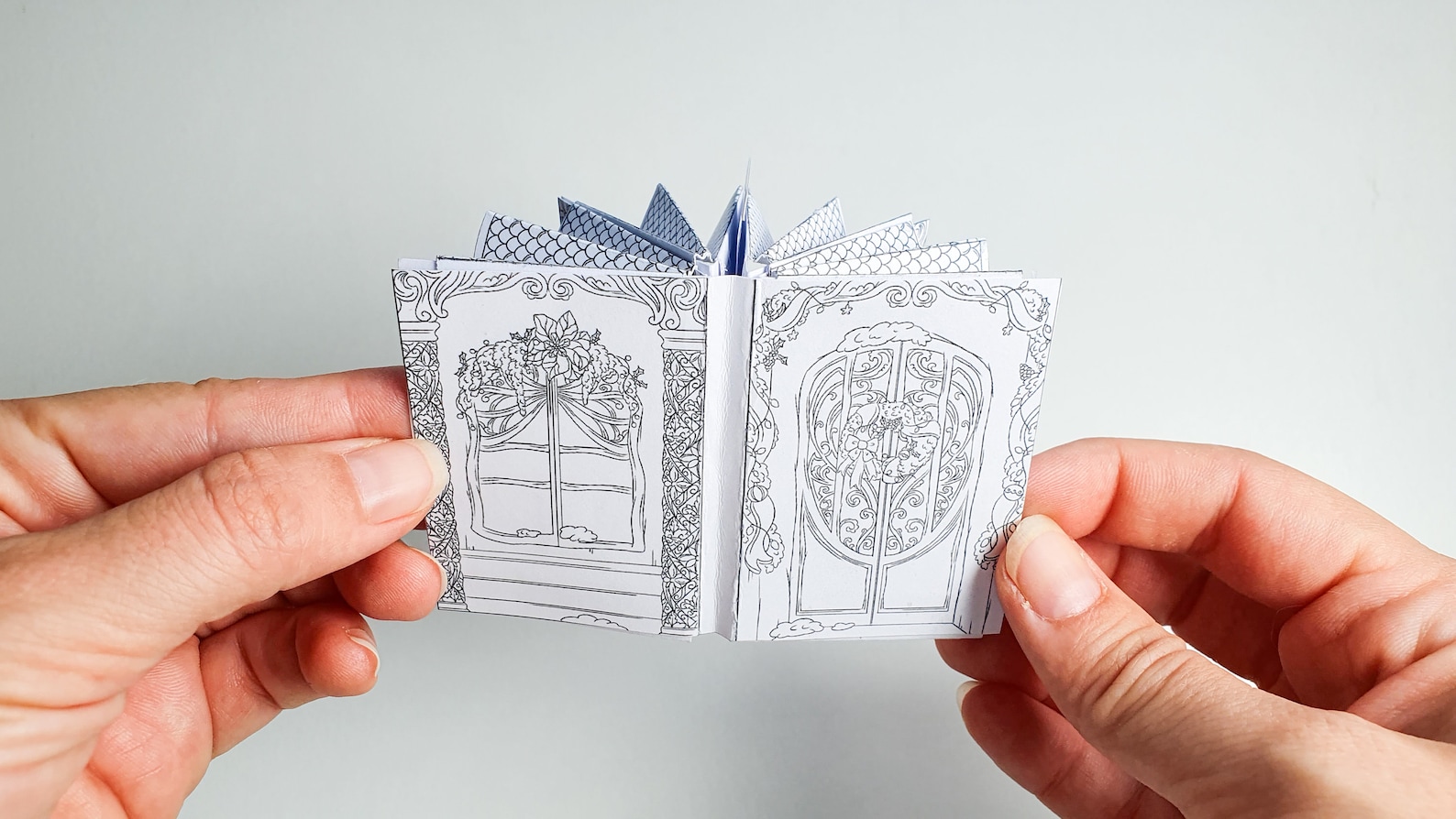 Miniature Christmas Paper House Coloring Paper Craft for Adults ...