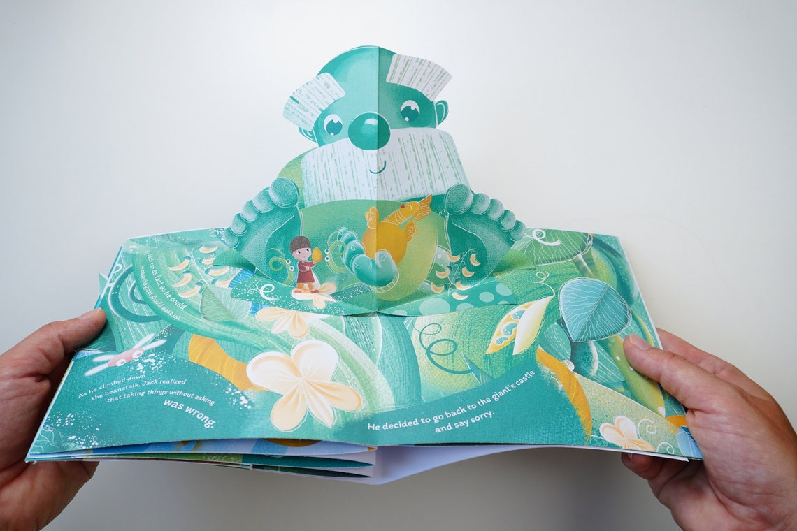 Libro pop-up fai-da-te di Jack e il fagiolo magico: lavoretto di carta ...