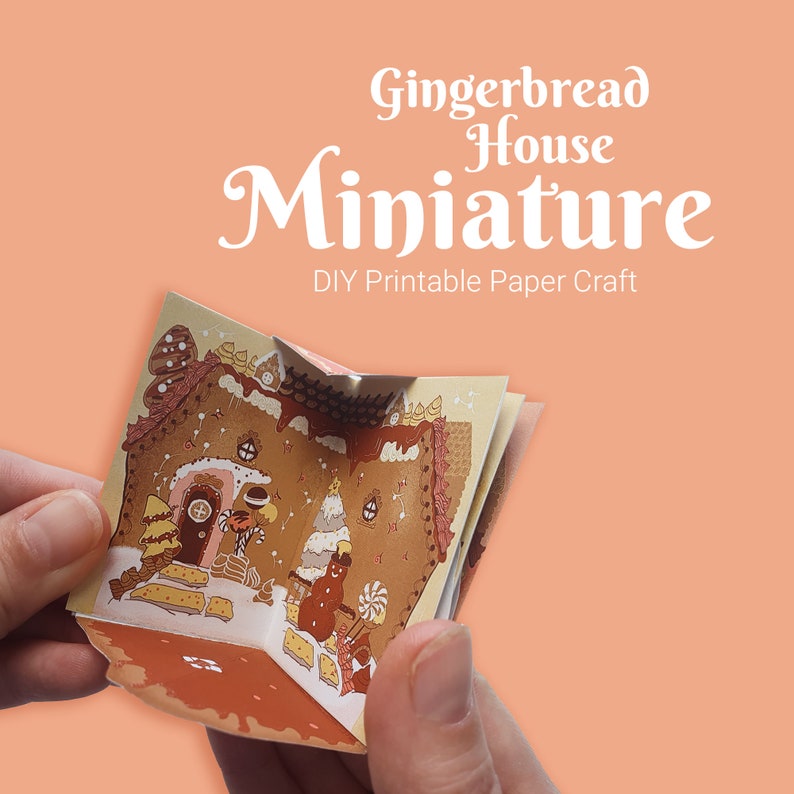 Miniature Gingerbread House Kit, Paper Craft Activity for Christmas ...