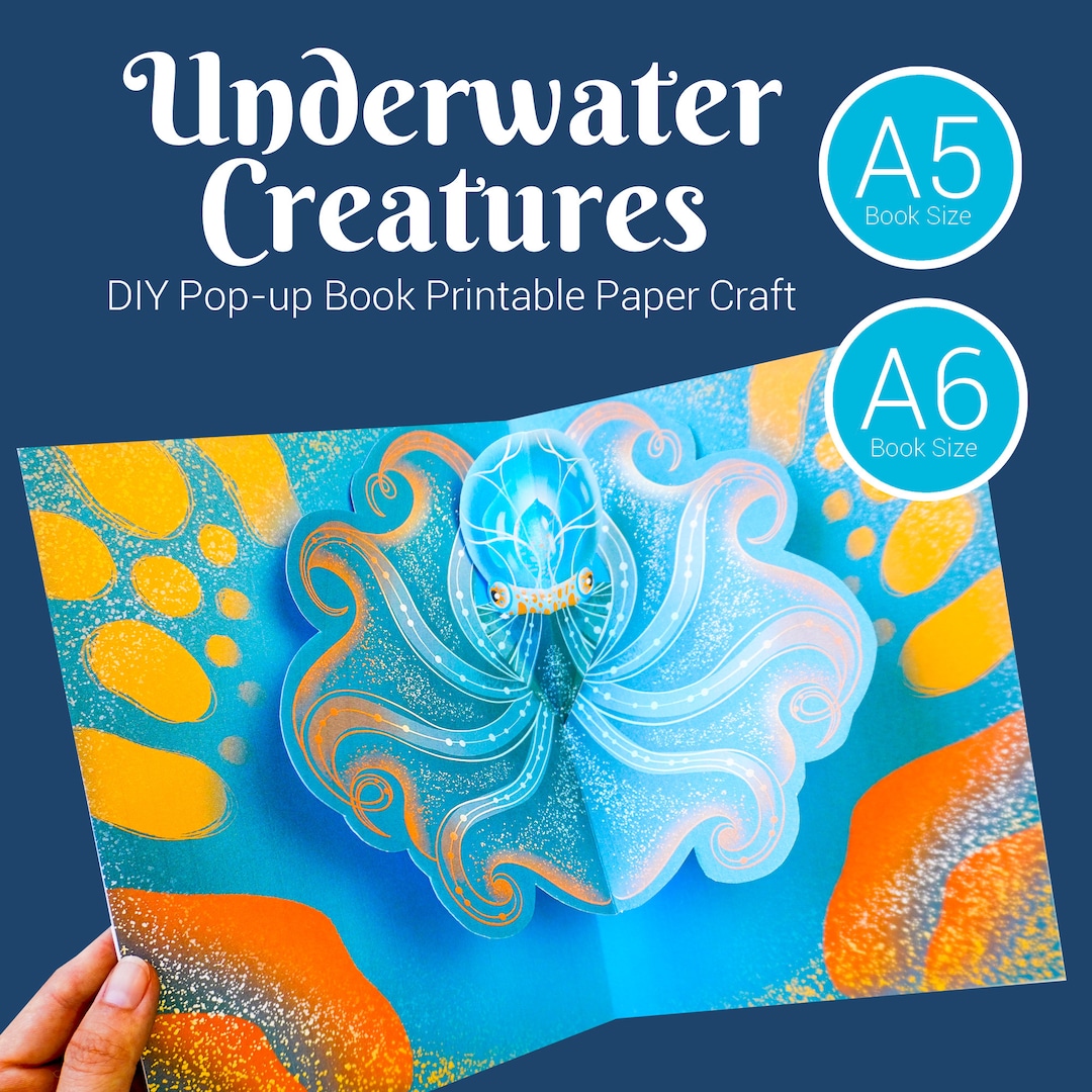 DIY Underwater Creatures Pop-up Book: Printable Papercraft (digital ...
