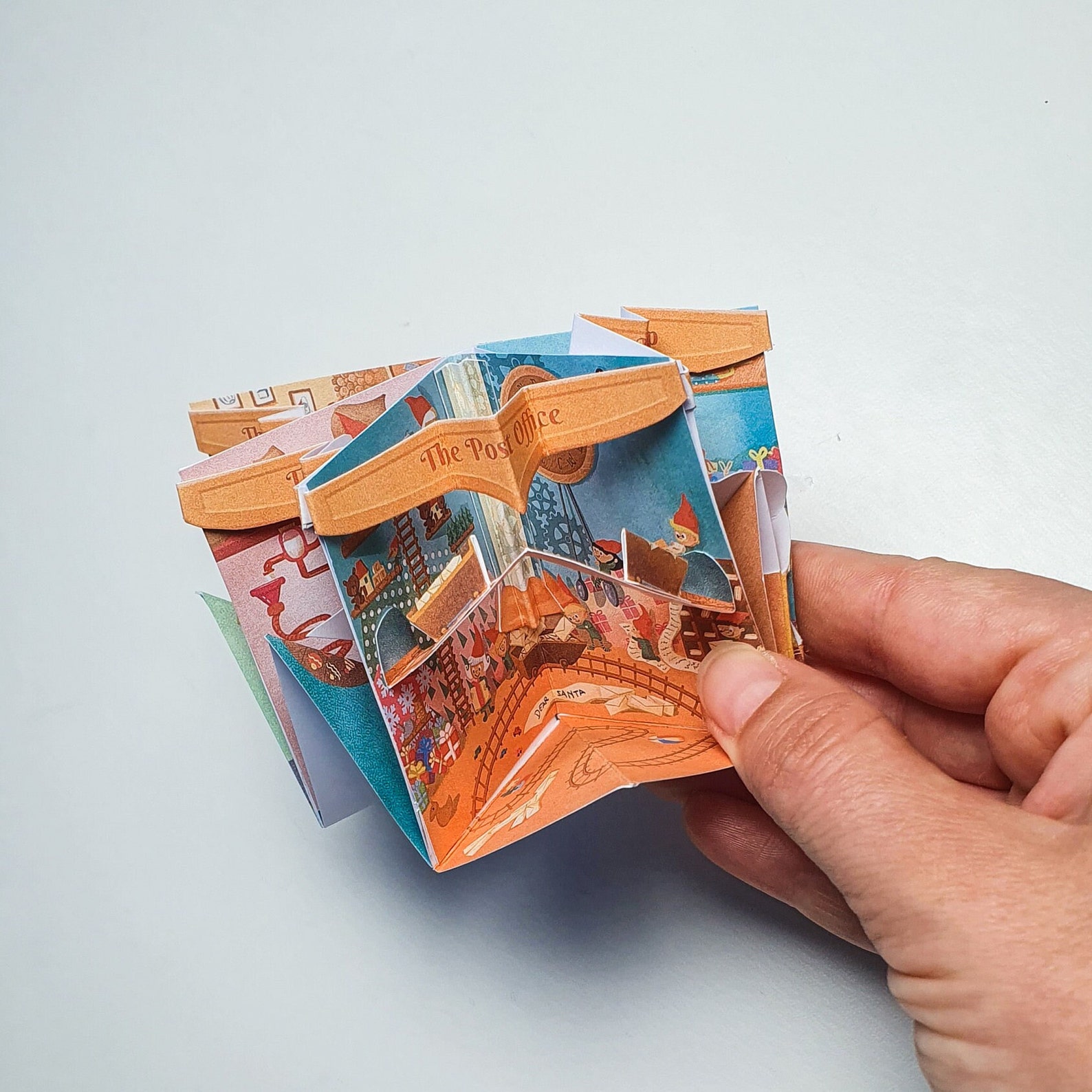 Santa's Workshop Miniature Book Kit, 3D Paper House (digital Download ...