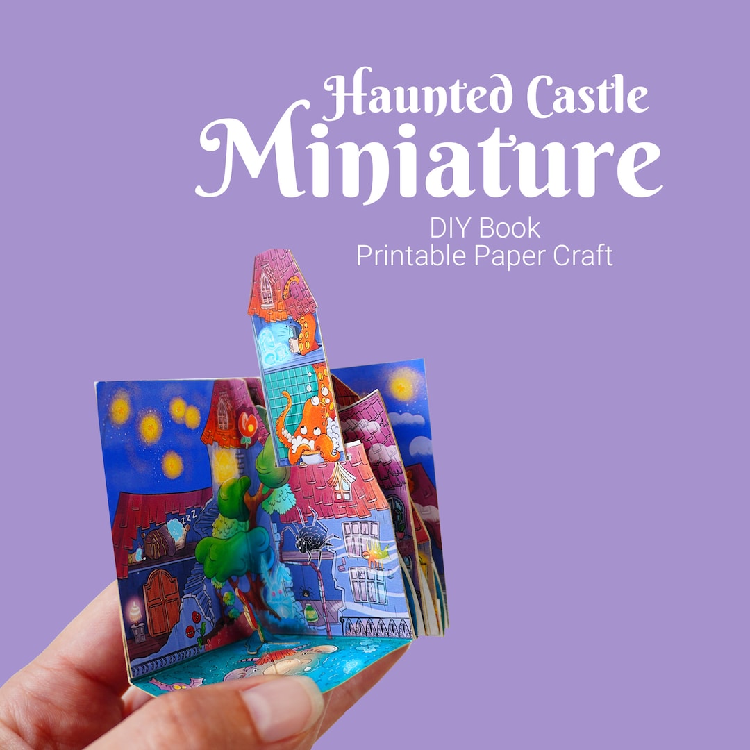 Haunted Castle Cute Miniature, DIY Paper Craft for Adults, Printable ...