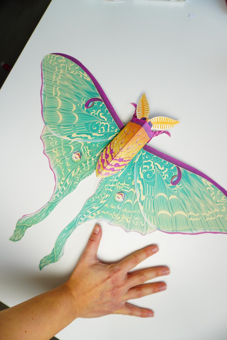 Luna Moth DIY Paper Craft: 3D Printable Template (digital Download) - Etsy