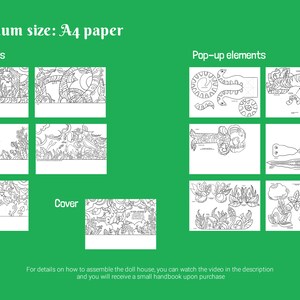 Jungle Animals Pop-up Book, Coloring Papercraft for Kids, Diy Printable ...