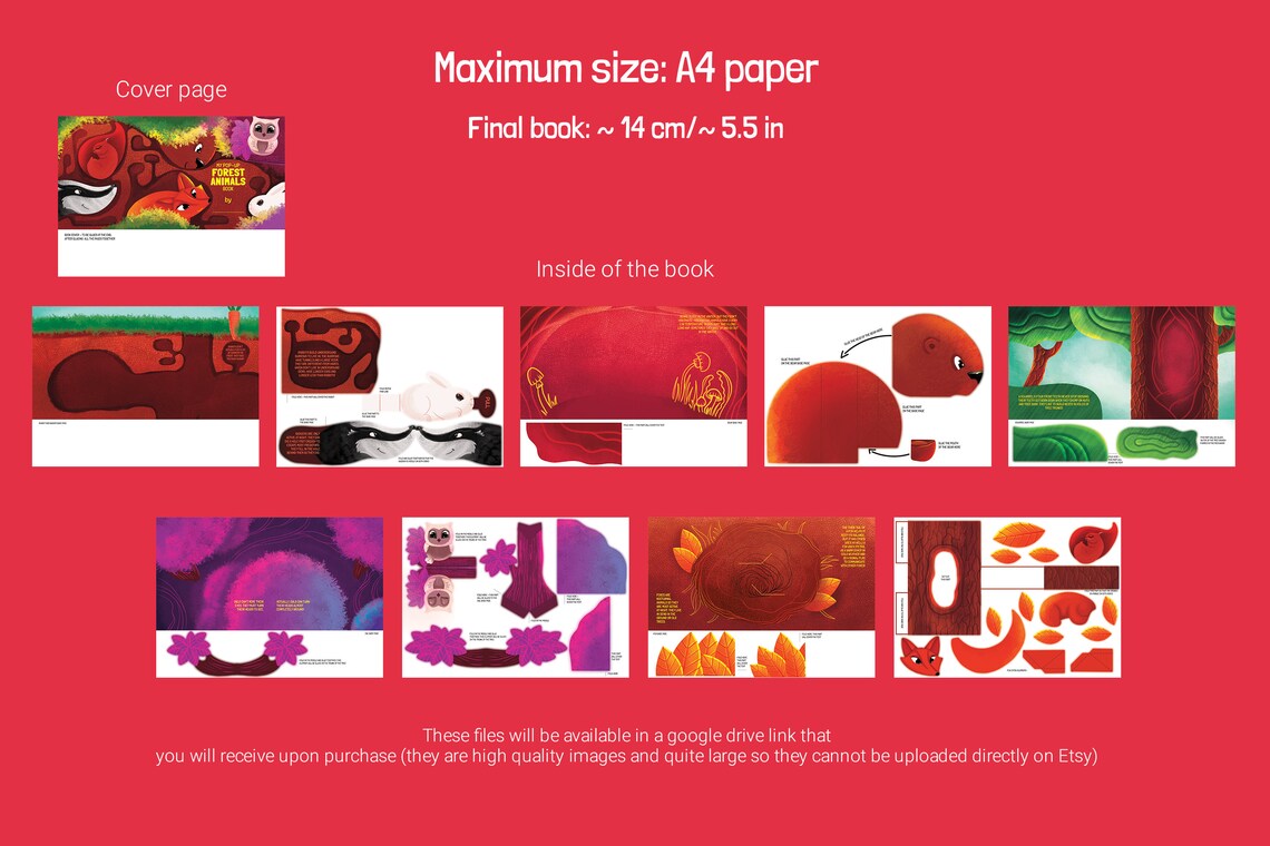 Forest Animals Diy Interactive Book for Kids Pop-up Book - Etsy