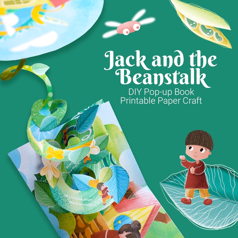 Jack and the Beanstalk DIY Pop up Book: Printable Paper Craft (digital ...