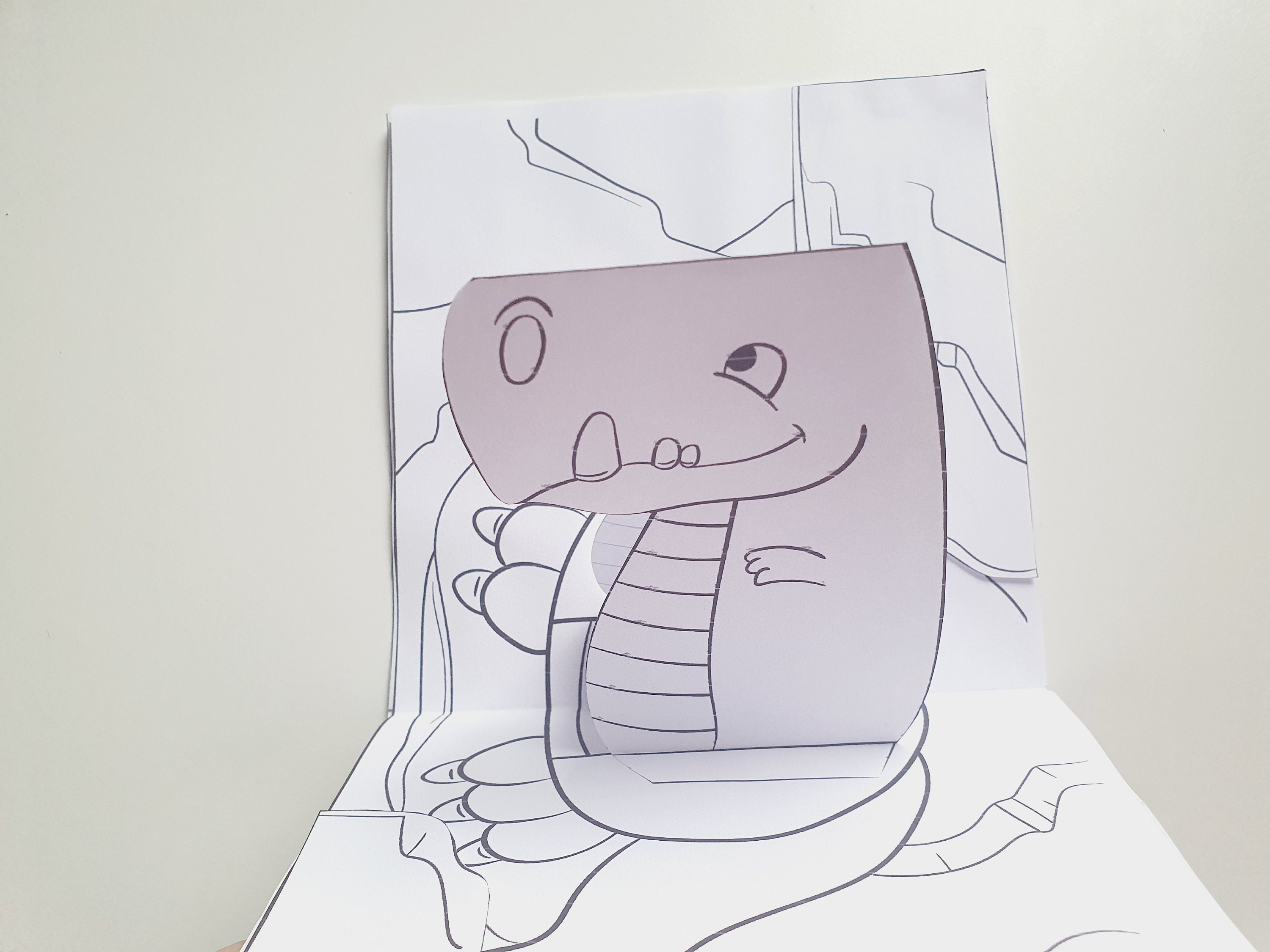 Dinosaur DIY Pop-up Coloring Book: Papercraft Activity (digital ...
