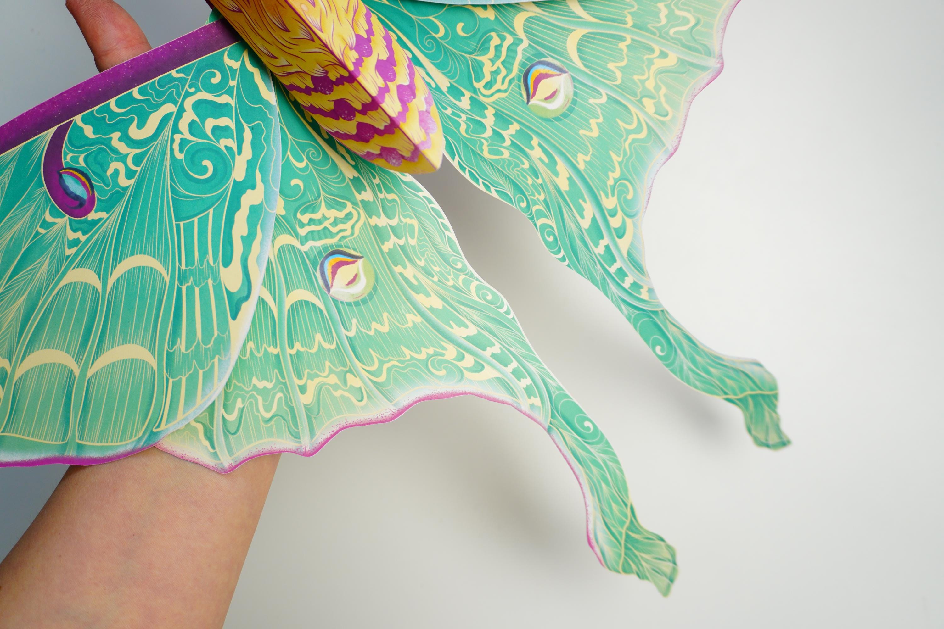 Luna Moth DIY Paper Craft: 3D Printable Template (digital Download) - Etsy