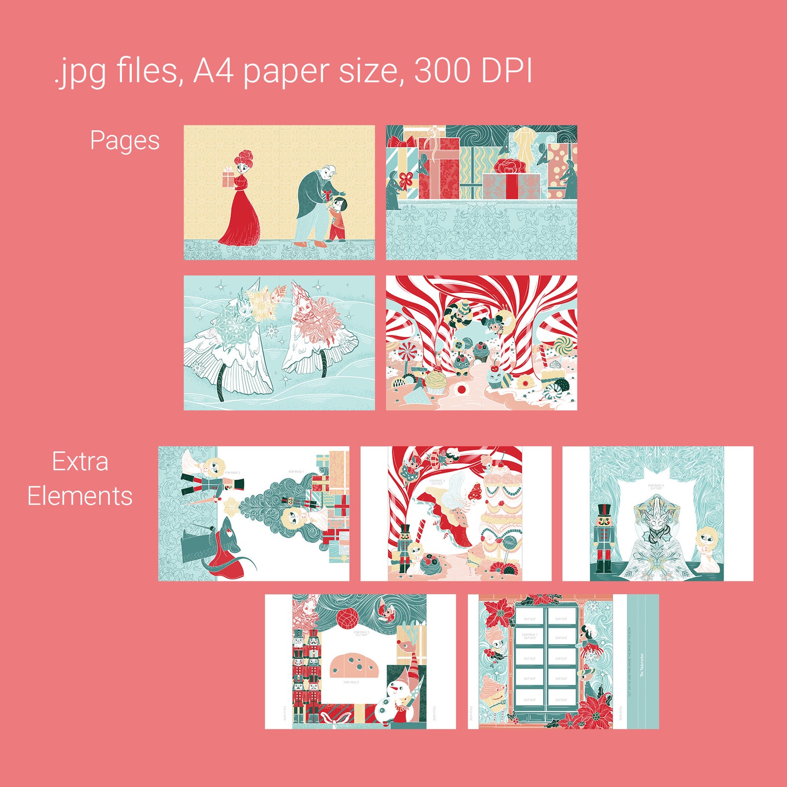 The Nutcracker Christmas Carousel DIY Book, 3d Paper Craft, Printable ...