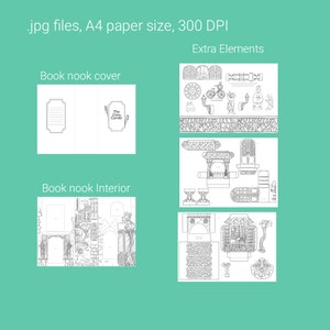 Printable Coloring Book Nook, Cozy Town Book Nook, DIY Quiet Town ...