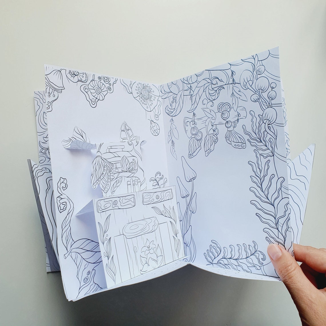 Fairy Paper House Pop-up Coloring Pages, 3d Paper House Model To, Color ...