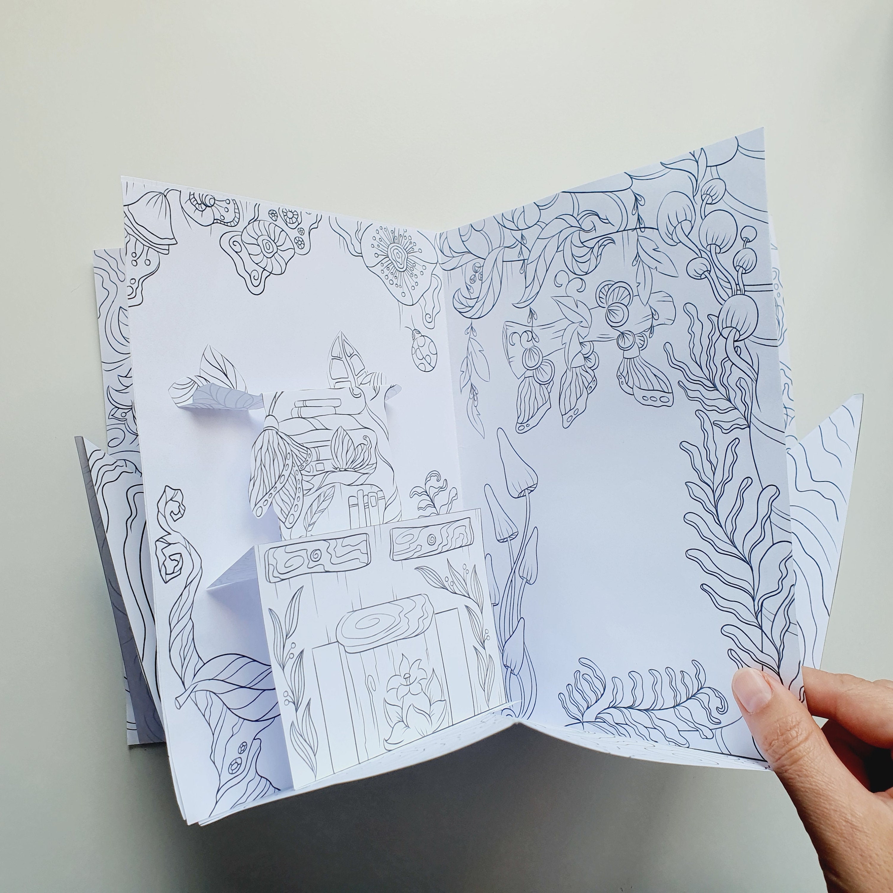 Fairy Paper House Pop-up Coloring Pages, 3d Paper House Model To, Color ...