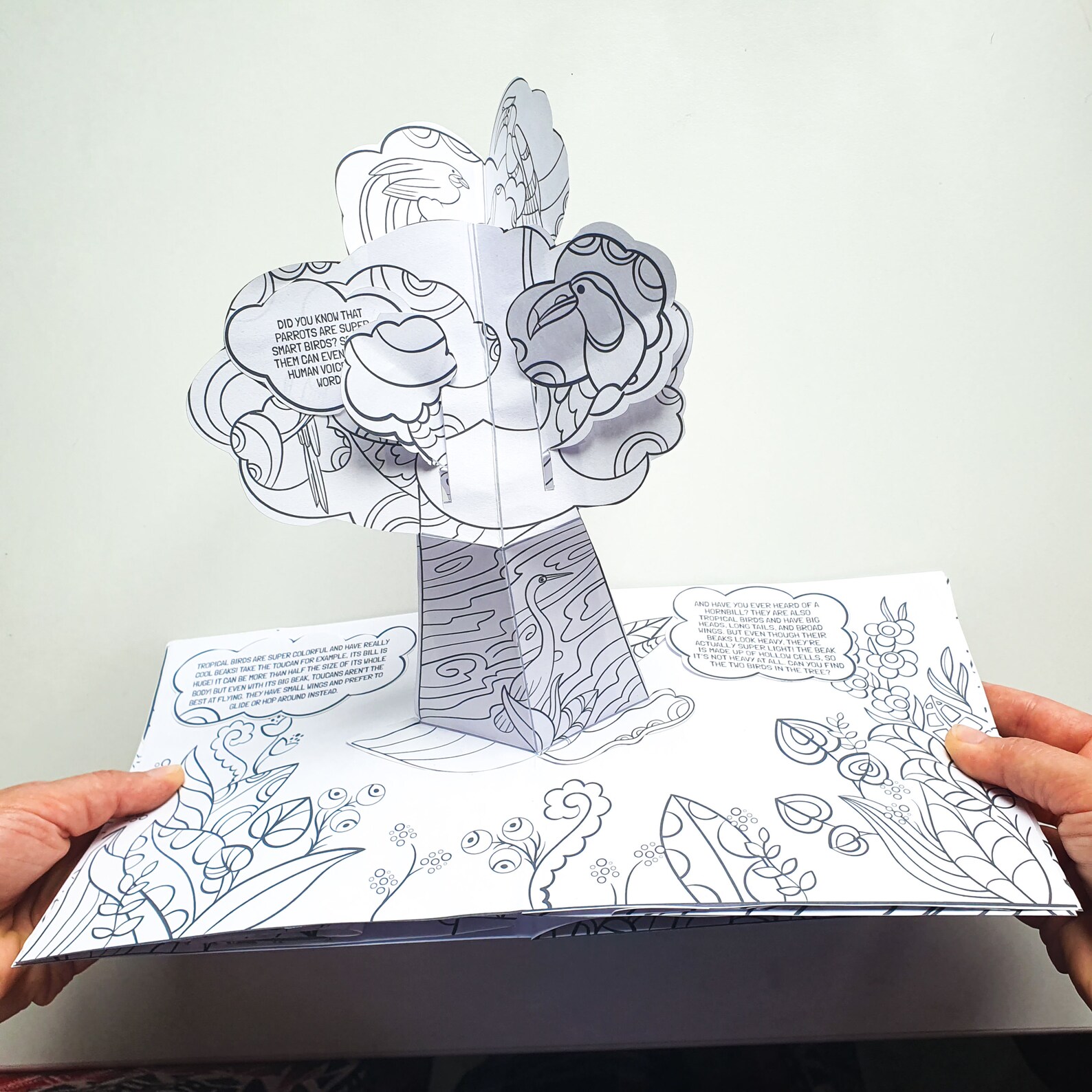 Jungle Animals Pop-up Book, Coloring Papercraft for Kids, Diy Printable ...