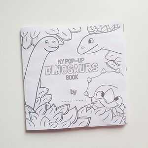 Dinosaur DIY Pop-up Coloring Book: Papercraft Activity (digital ...
