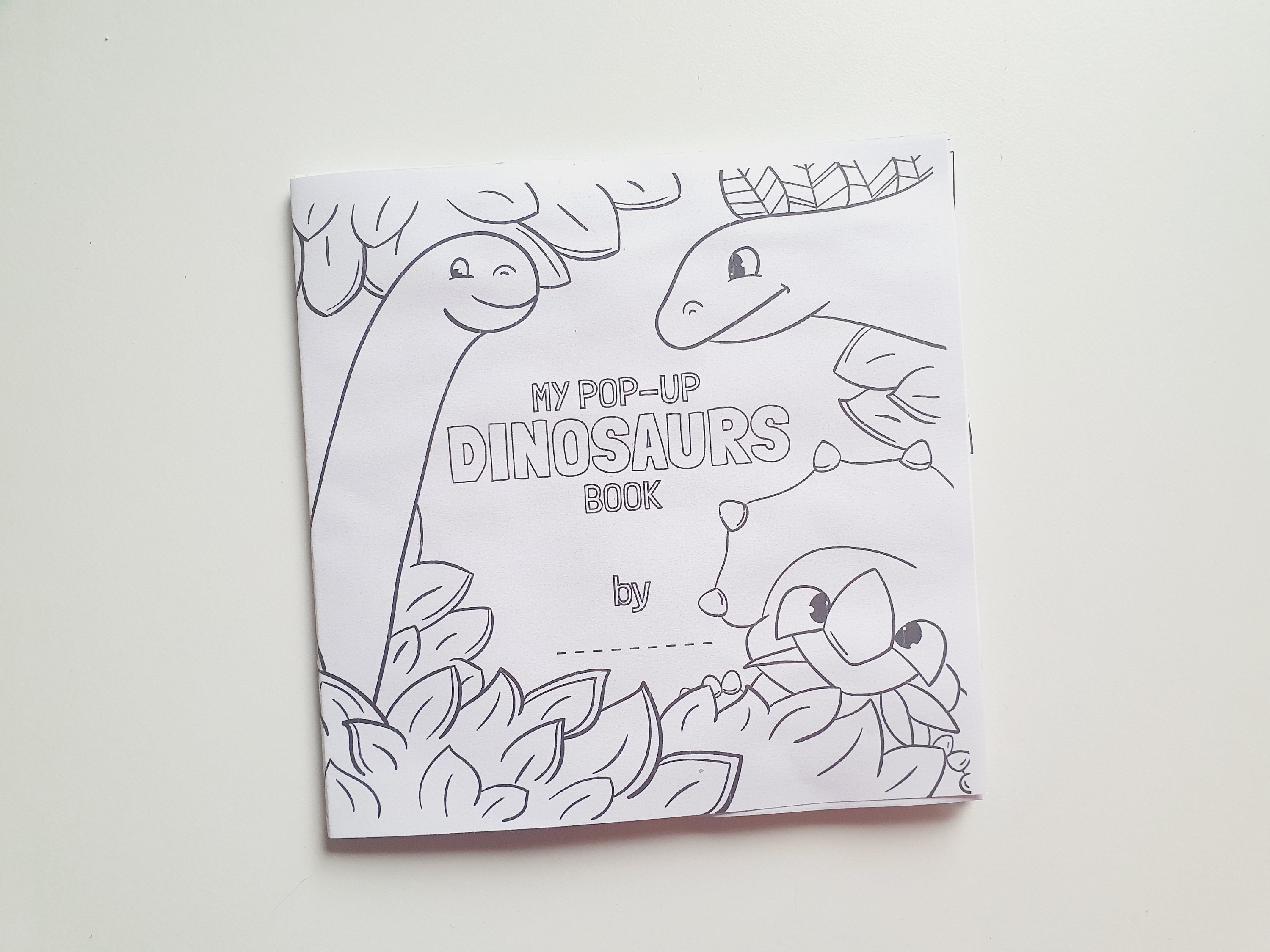 Dinosaur DIY Pop-up Coloring Book: Papercraft Activity (digital ...