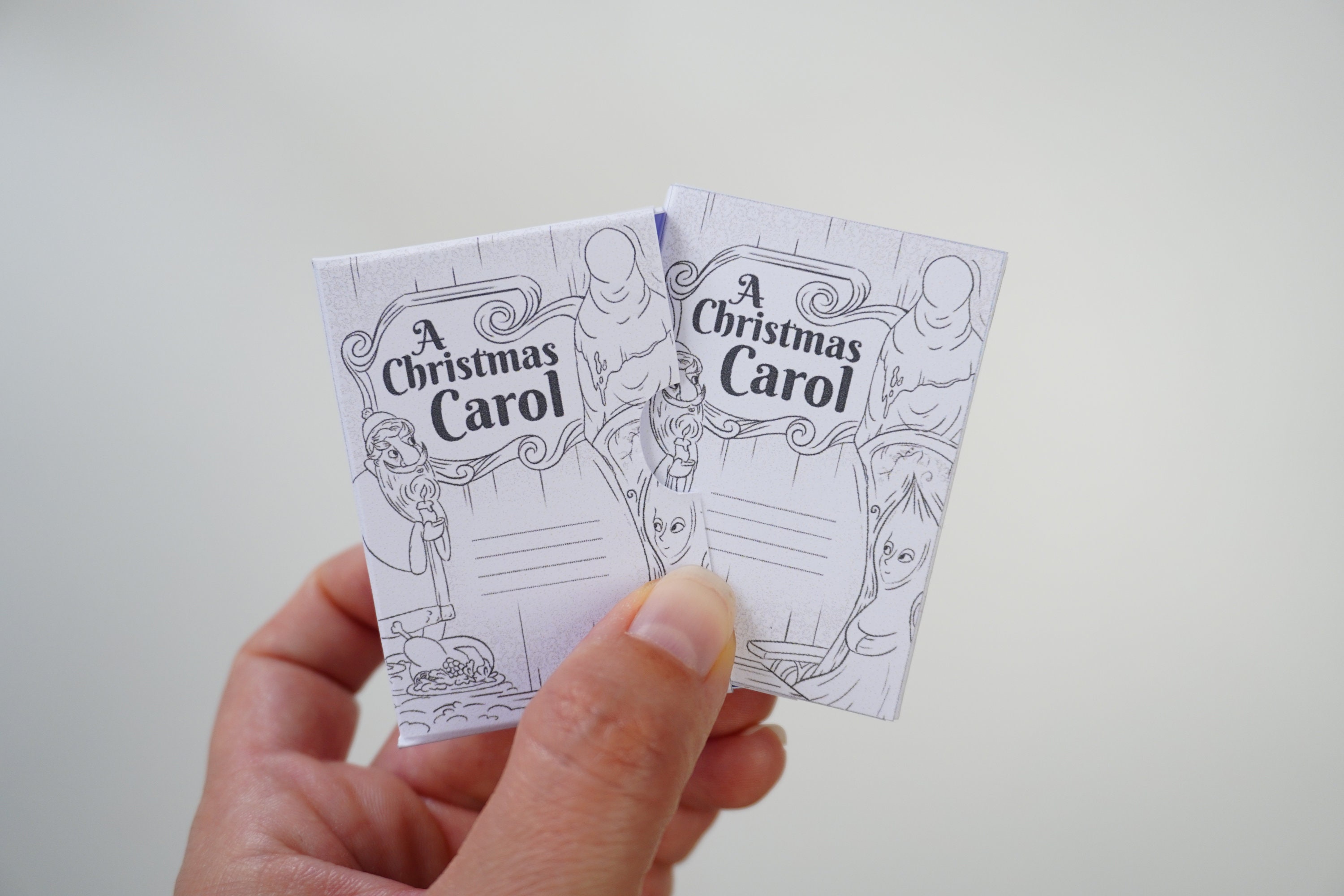 Christmas Carol Coloring Miniature Carousel Book, DIY Paper Craft Kit ...