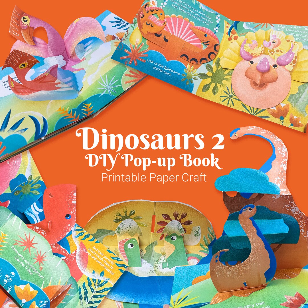 Dinosaurs DIY Pop-up Book: Printable Family Activity (digital Download ...
