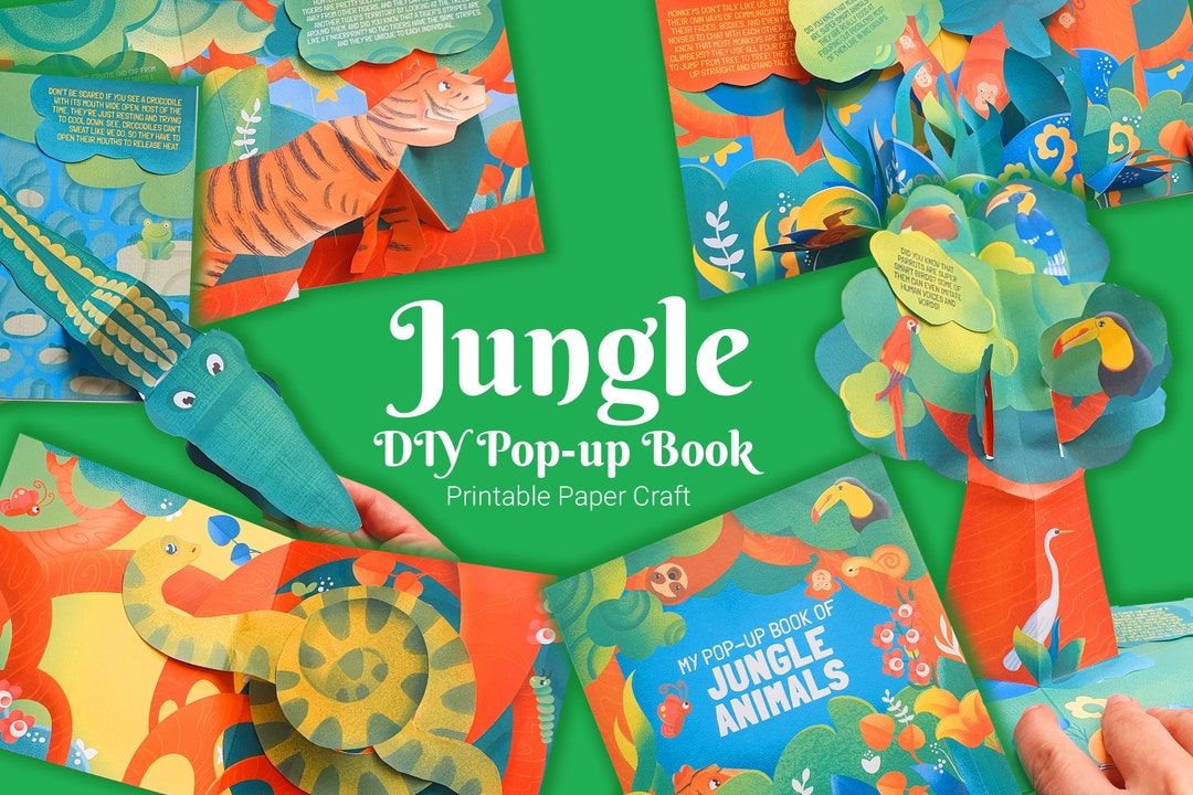 Jungle Animals DIY Pop-up Book Kit: Printable Paper Craft (digital ...