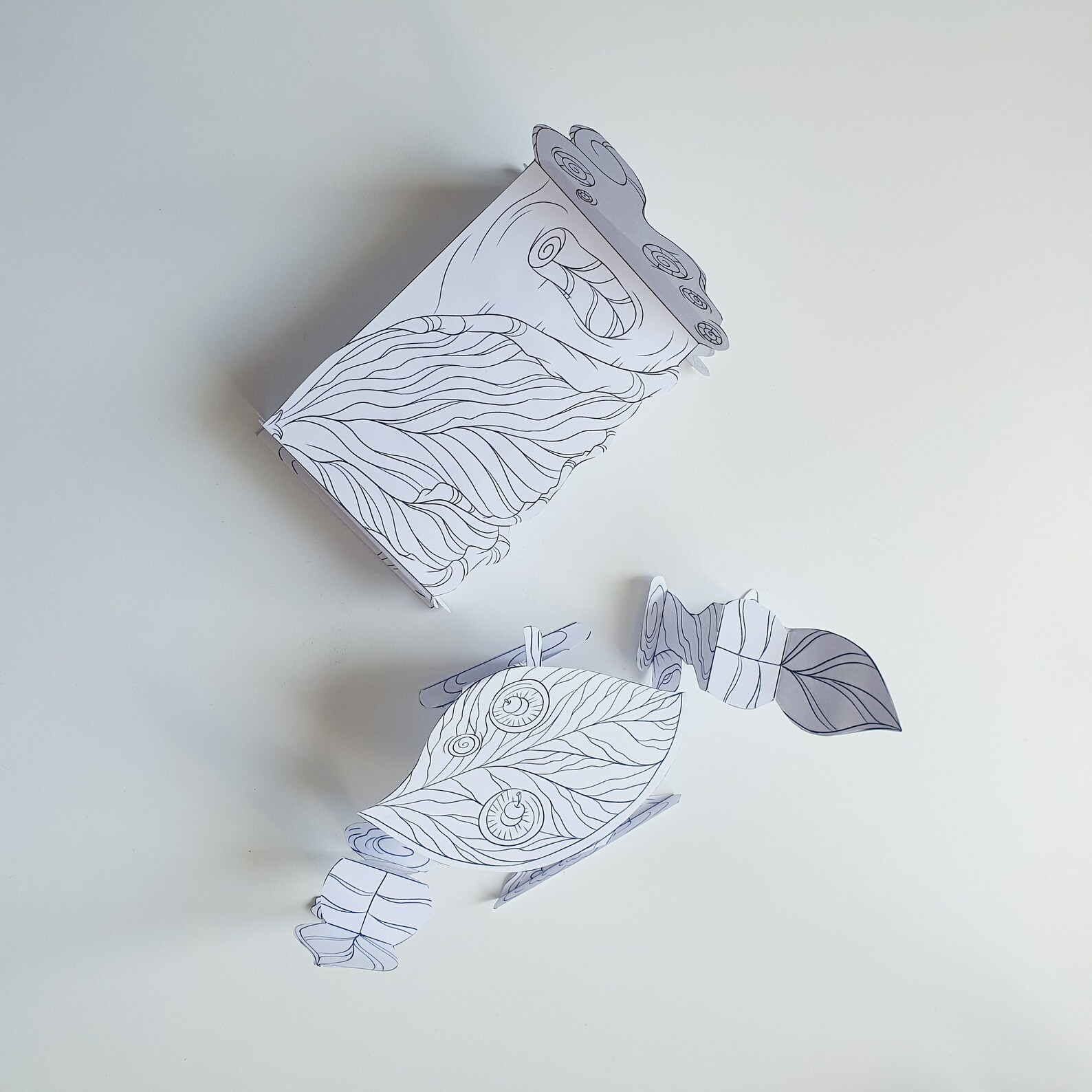 Fairy Paper House Pop-up Coloring Pages, 3d Paper House Model To, Color ...