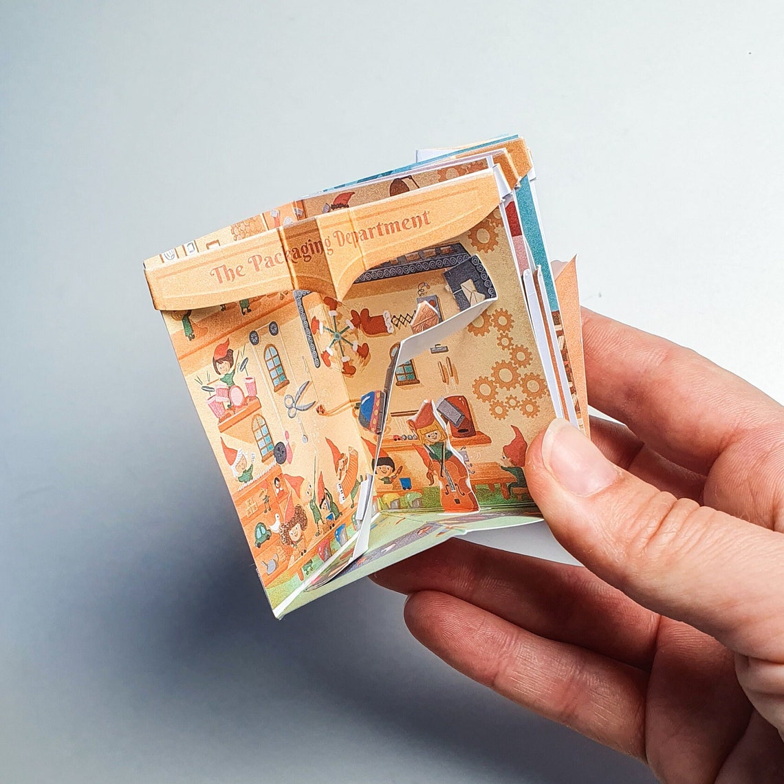 Santa's Workshop Miniature Book Kit, 3d Mini Paper House, Printable ...