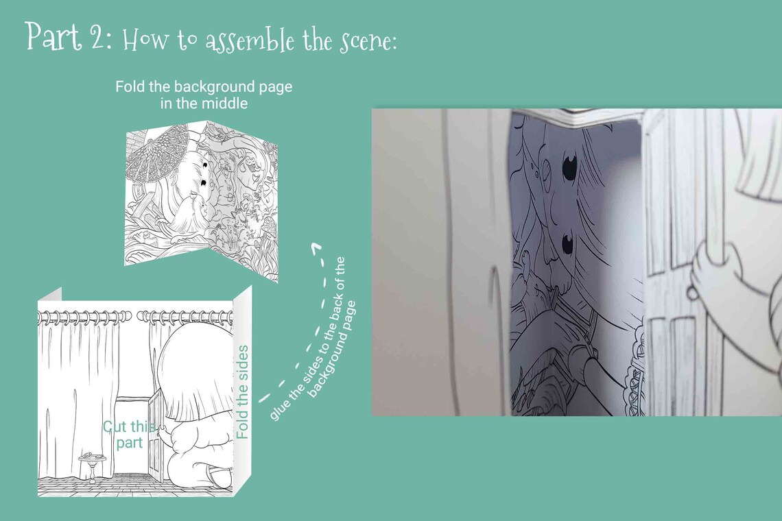 Alice in Wonderland Diy Pop up Book Project and Coloring Pages - Etsy