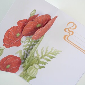 Poppies Popup Card, Flowers DIY Popup Card, Printable Template, 3D Card ...