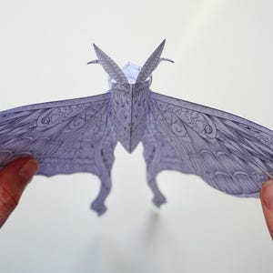 Coloring Luna Moth Paper Craft: DIY Printable Template (digital ...