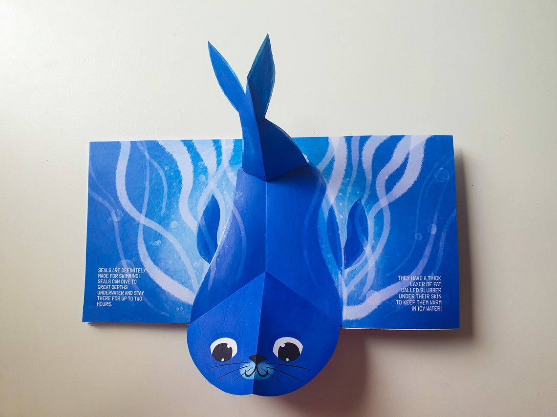 Winter Animals 3d Diy Pop-up Book for Kids, Learn Cold Climate Animals ...