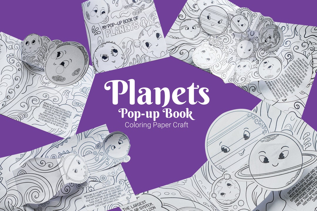 Planets Coloring Pop-up Book Activity for Kids, Paper Crafting for ...