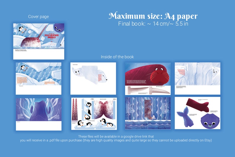 Winter Animals 3d Diy Pop-up Book for Kids, Learn Cold Climate Animals ...