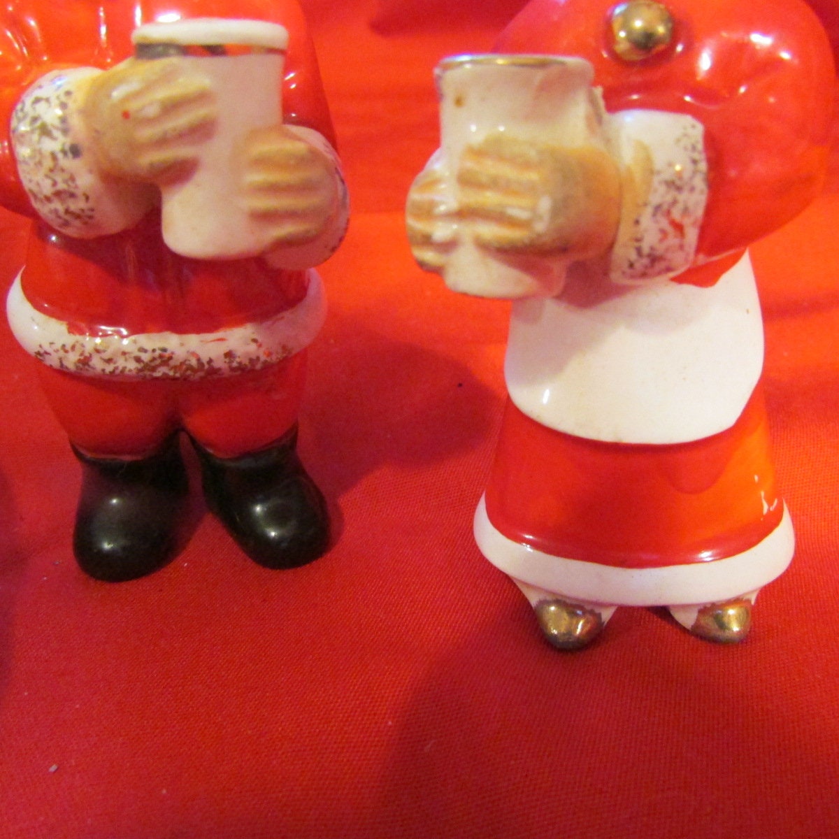 Vintage Santa Claus & Mrs Claus Miniature Candle Holders 4" Japan - Etsy