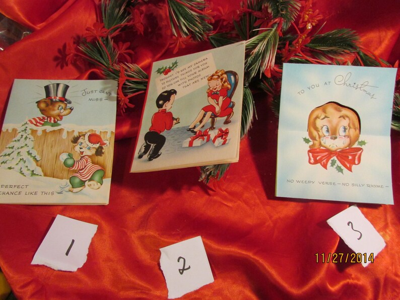 3 Vintage Unused Christmas Cards Moving Parts Pop up USA Made 1950's - Etsy