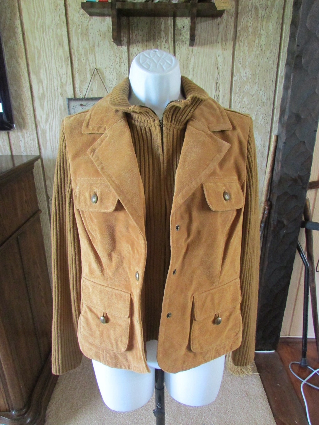 1970's Vintage Ladies Jacket Size Medium Live A Little LAL Suede - Etsy
