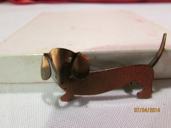 Vintage Dachshund Dog Pin Western Germany - Gem