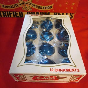 12 Vintage Blue Glass Christmas Ornaments Liberty Bell - Etsy