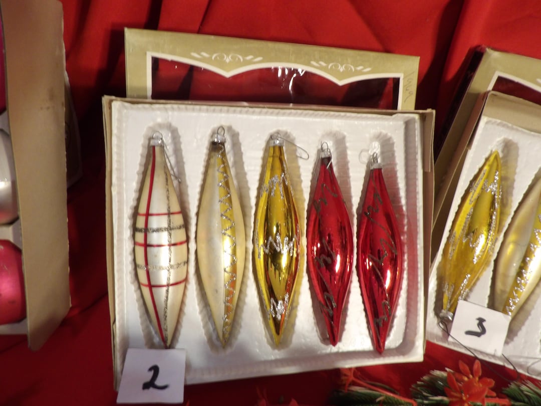 Vintage Multi Colored Lanissa West Germany Tear Drop Glass Ornaments ...